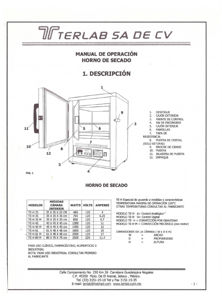 Horno de Secado Trelab | PDF