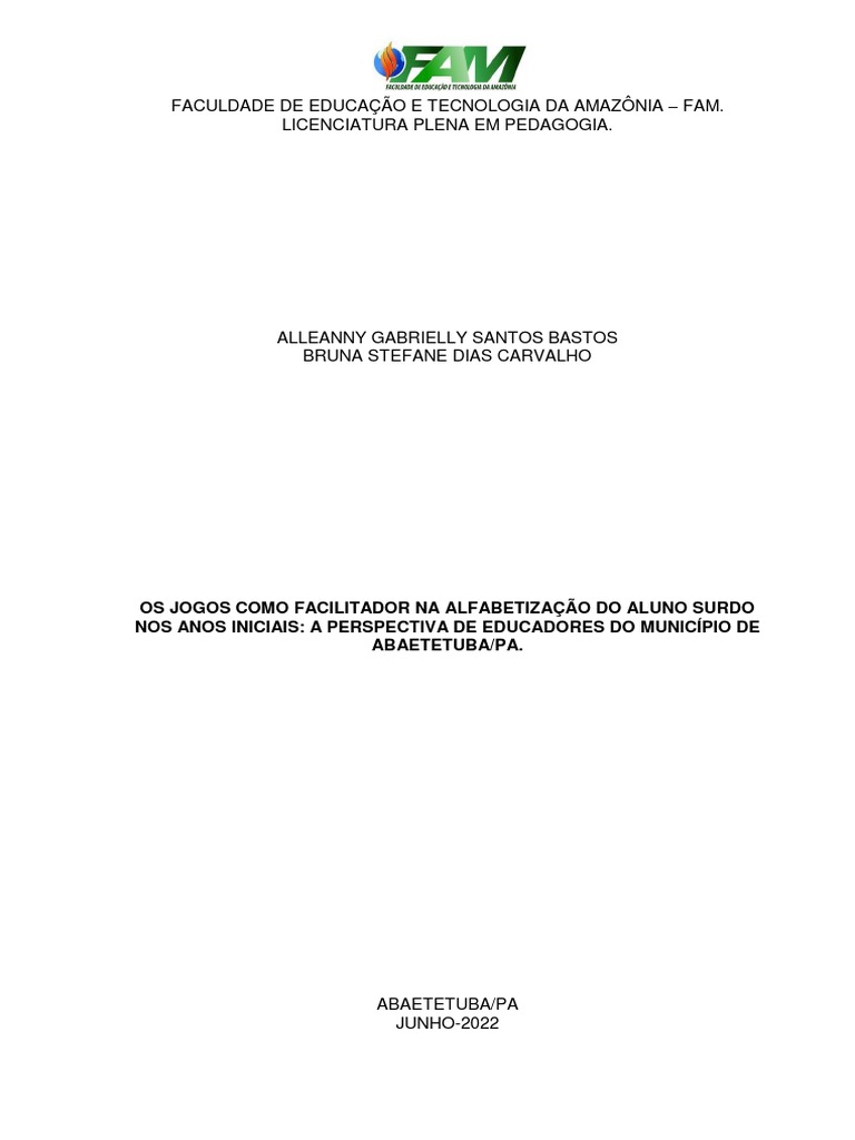 Modelo de TCC | PDF | Aprendizado | Inclusão (Educação)