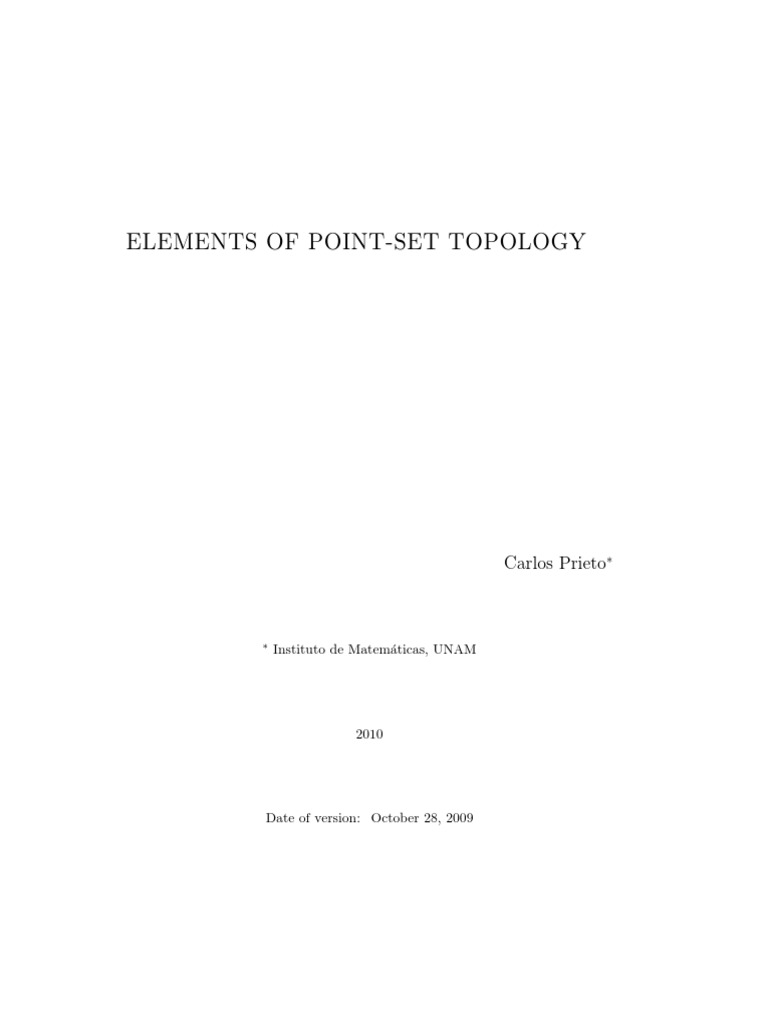 Elements of Point-Set Topology - Carlos Prieto | PDF | Topology ...