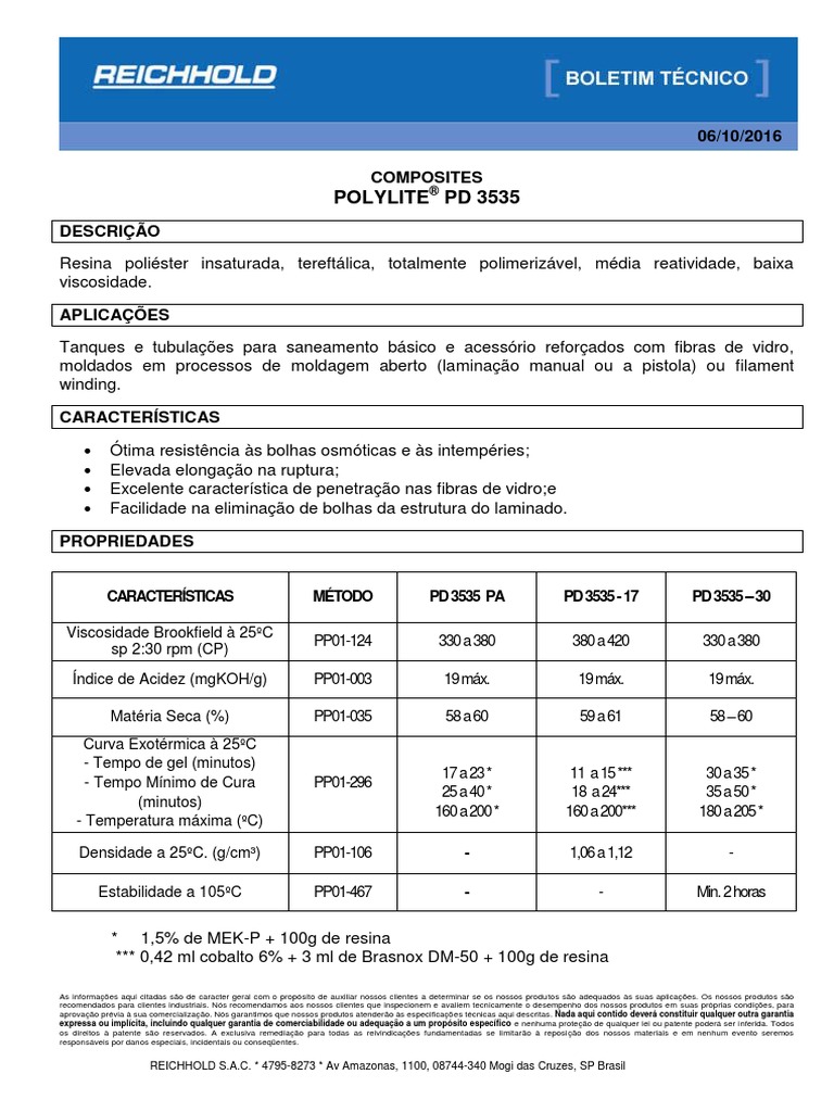 Polylite PD 3535 | PDF | Poliéster | Química