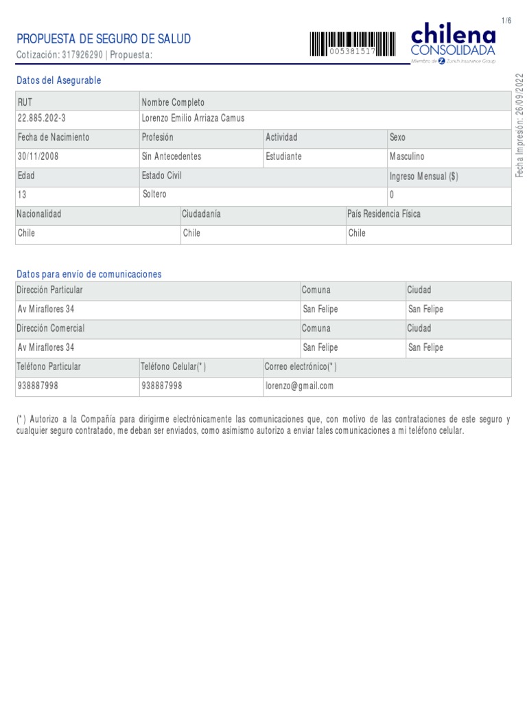 Impresion Prop Uest A | PDF | Seguro | Póliza de seguros