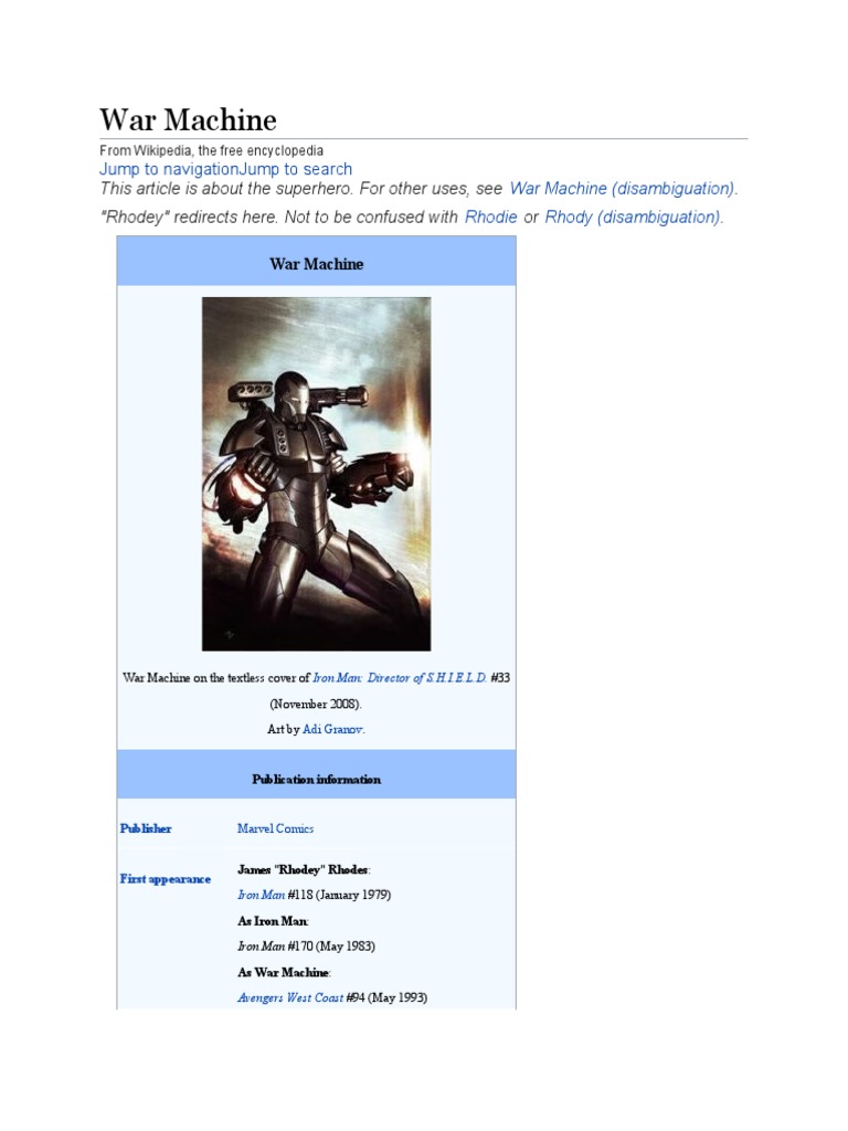 War Machine | PDF | Marvel Comics | Marvel Entertainment