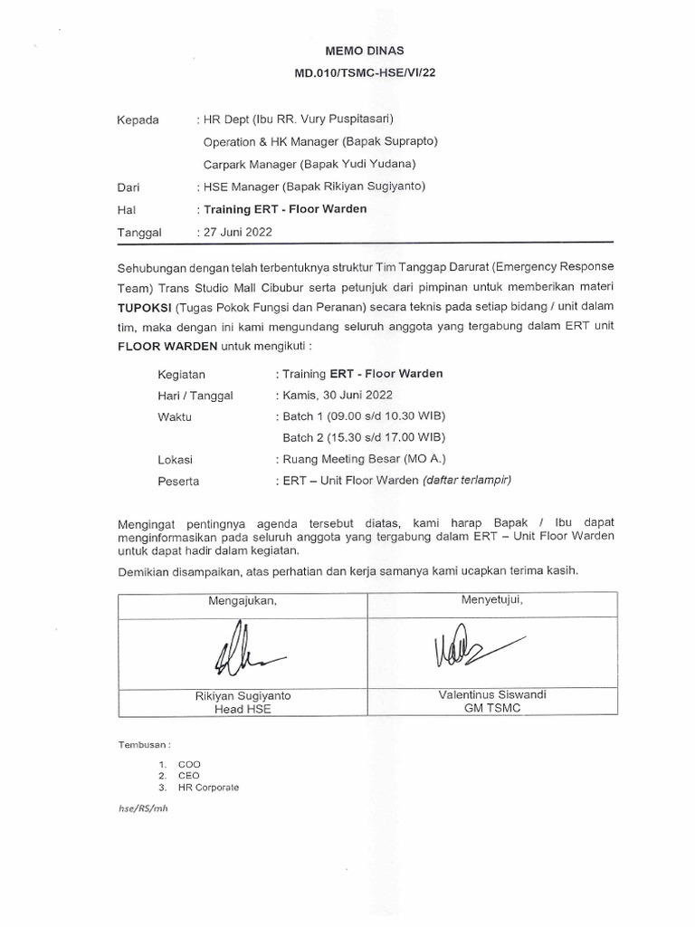 MD 010 Training ERT Floor Warden | PDF