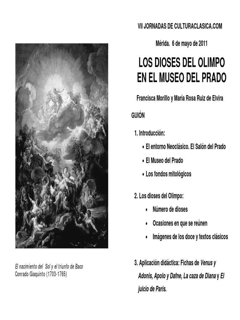 Dioses Del Olimpo Museo Del Prado Ficha | PDF | Afrodita | Religión ...