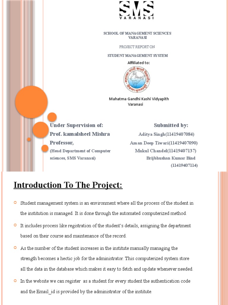 Project Presentation Report On Student Management System | PDF | Computer Data Storage ...