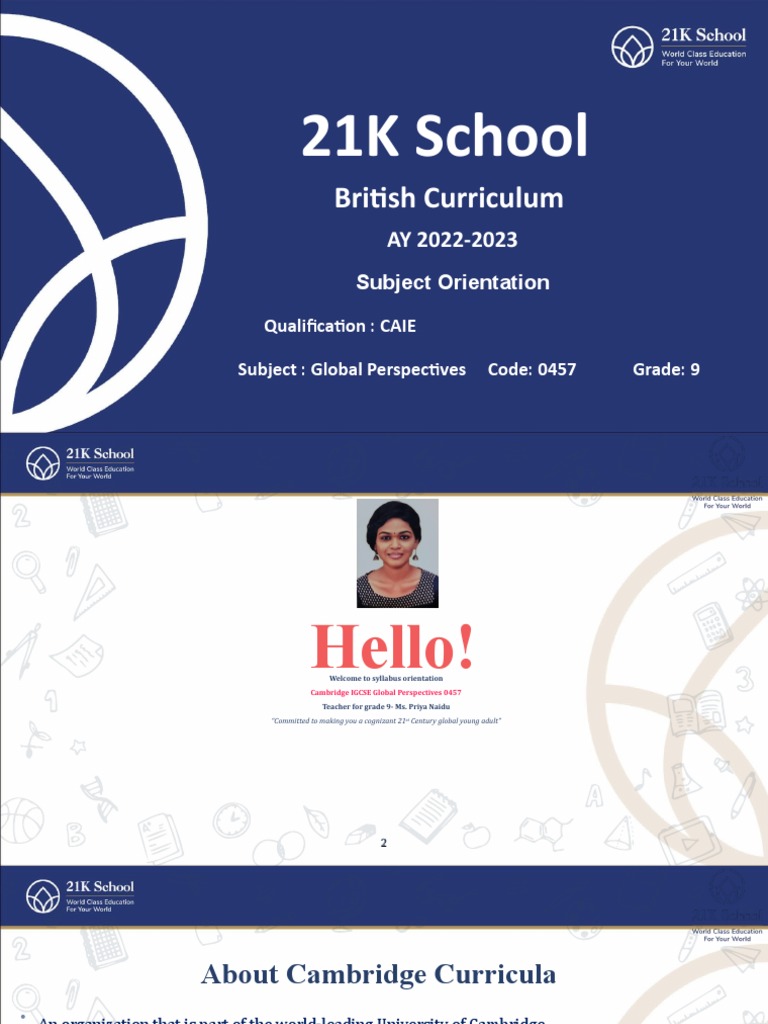 Global Perspectives Subject Orientation PPT Grade 9 & 10 | PDF ...