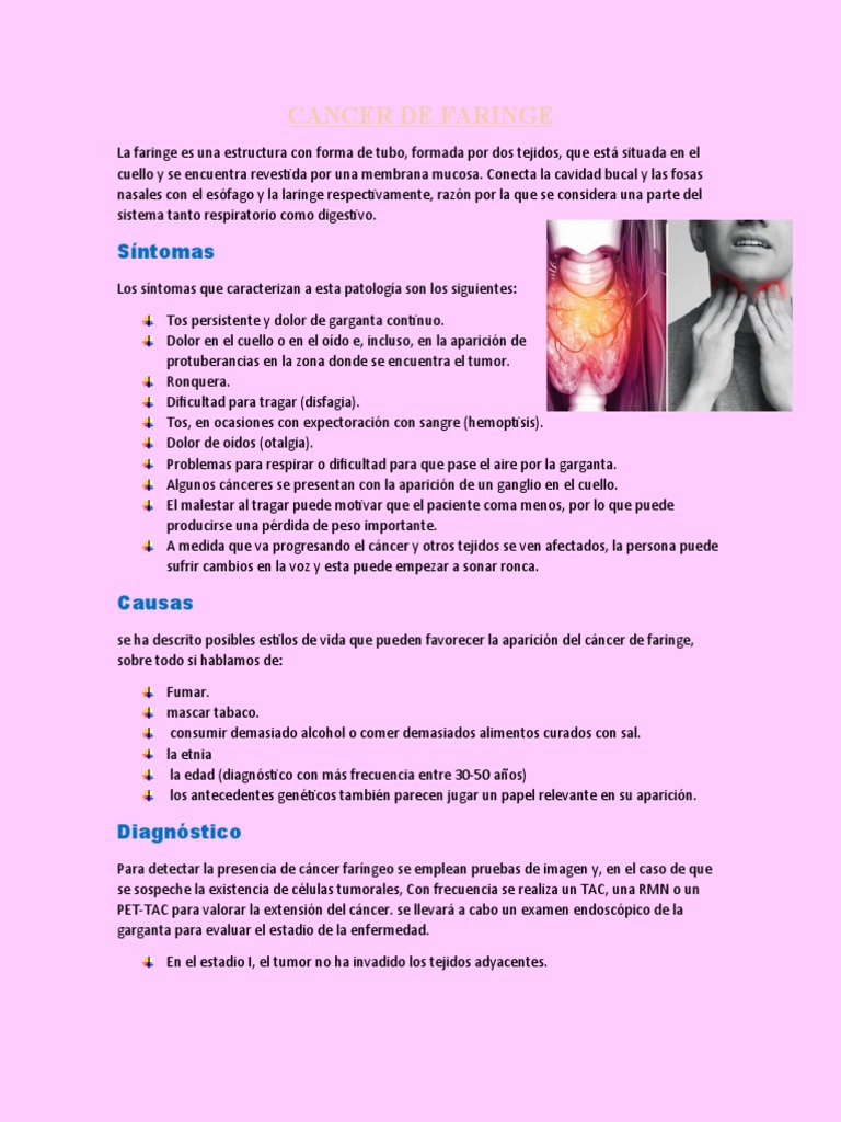Cáncer de Faringe: Síntomas y Tratamientos | PDF | Cáncer | Neoplasias