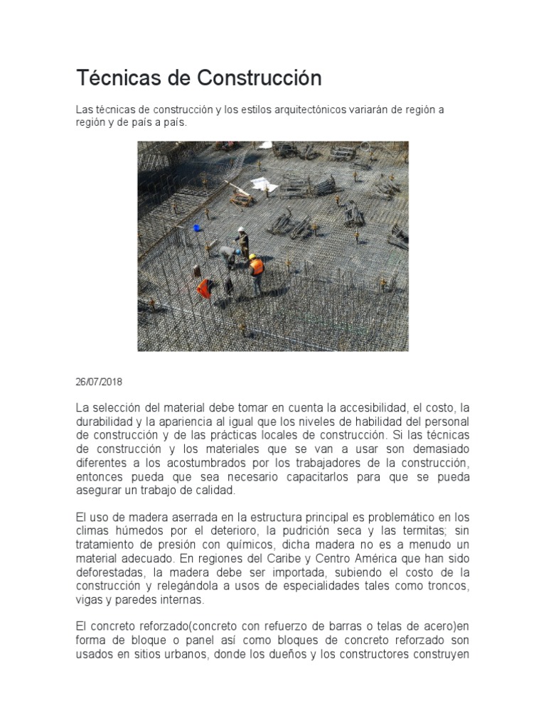 Técnicas de Construcción | PDF | Hormigón | Madera