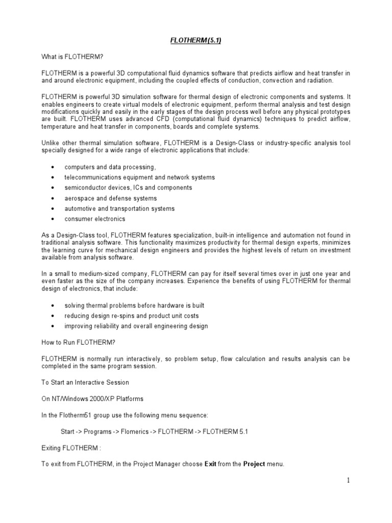 FLOTHERM Tutorial | PDF | Electronics | Simulation