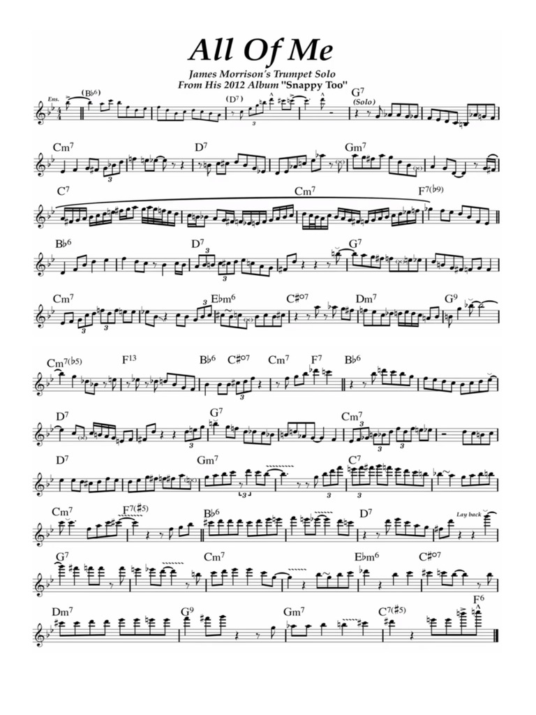 All of Me James Morrison Trumpet Solo | PDF