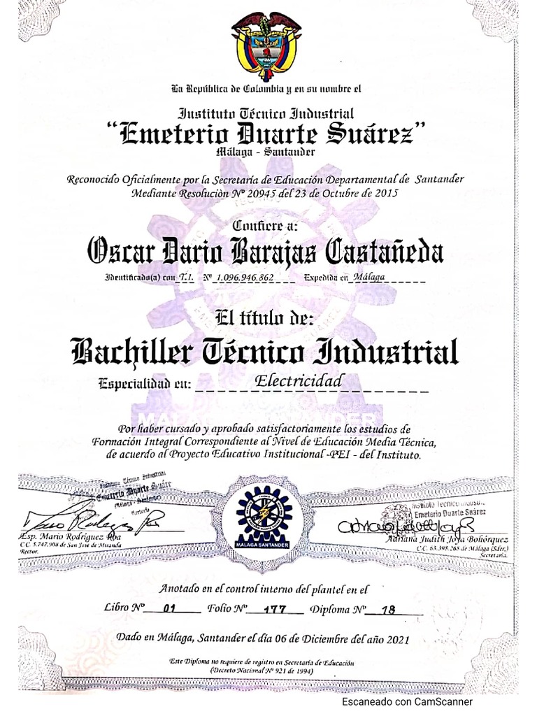 Acta y Diploma - Oscar Barajas | PDF