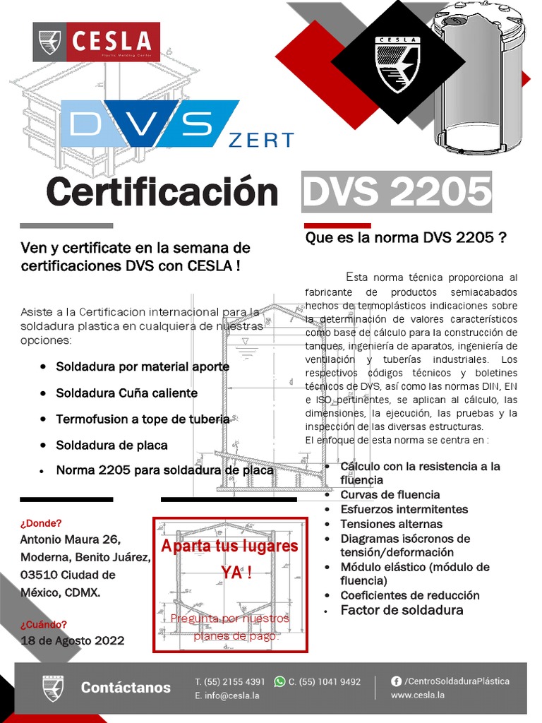 Flyer Certificación DVS 2205 v3 | PDF | Soldadura | Construcción