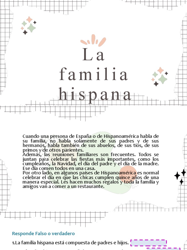 Presentación 15. La Familia Hispana | PDF