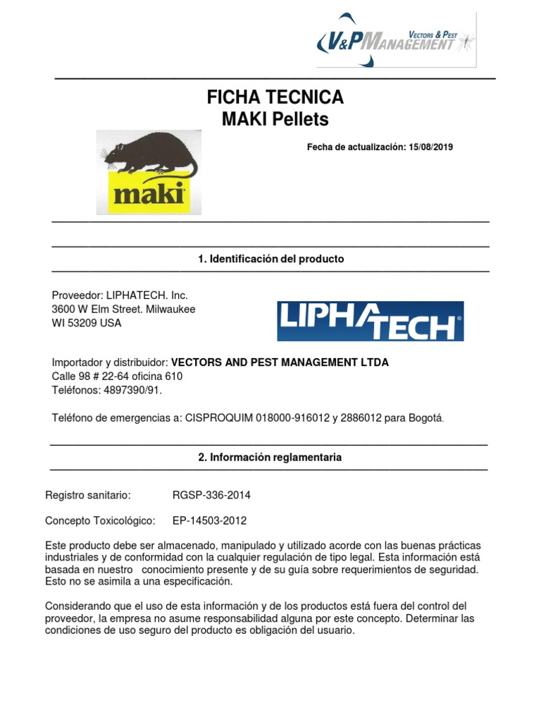 FT MAKI Pellets | PDF | Toxicidad | Agua