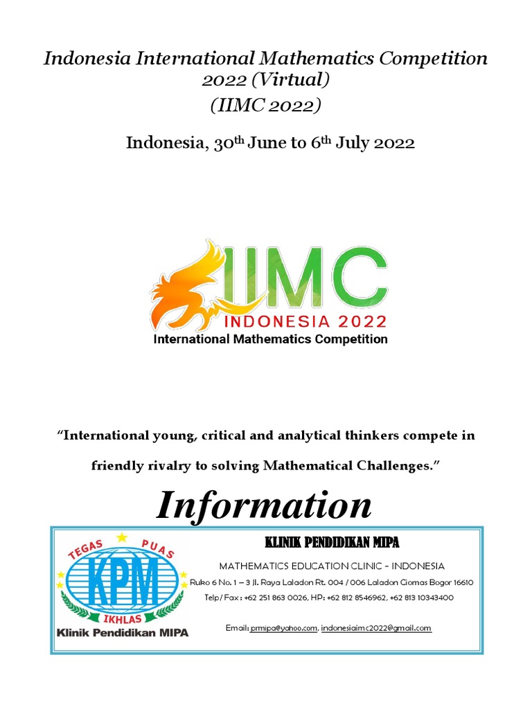 IIMC 2022 Virtual Math Competition | PDF | Computer File | Mathematics