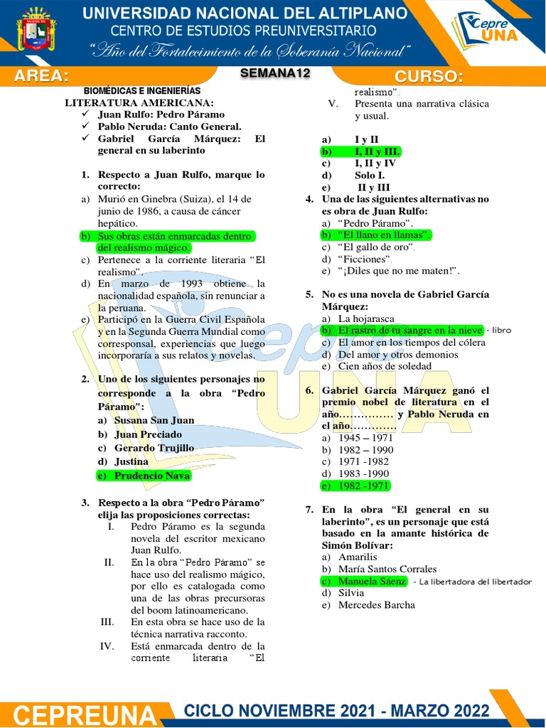 Lenguaje - S12 | PDF | Gabriel García Márquez | Literatura latinoamericana