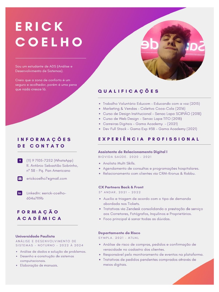 Curriculo Erick Coelho | PDF