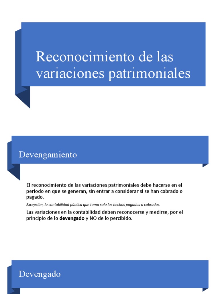 Reconocimiento de Las Variaciones Patrimoniales (Unidad III) | PDF