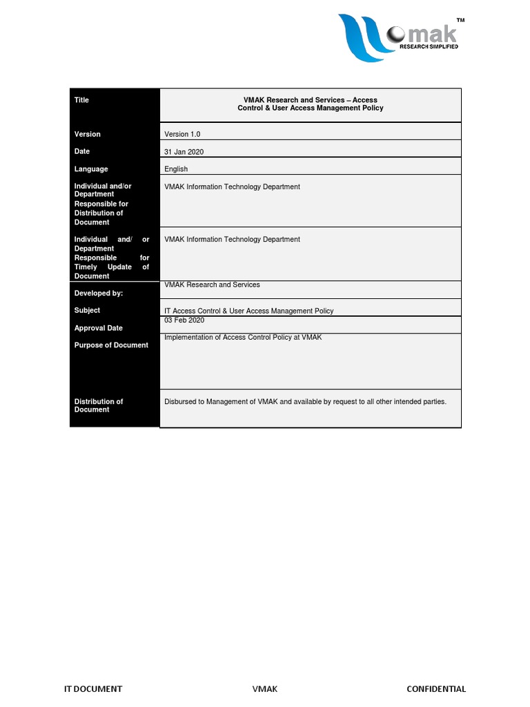 Access Control Policy | PDF | Access Control | User (Computing)