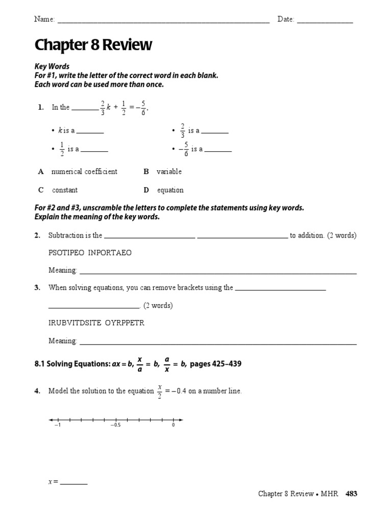 Mathlinks 9 Review Bundles CH 8 | Download Free PDF | Equations | Density