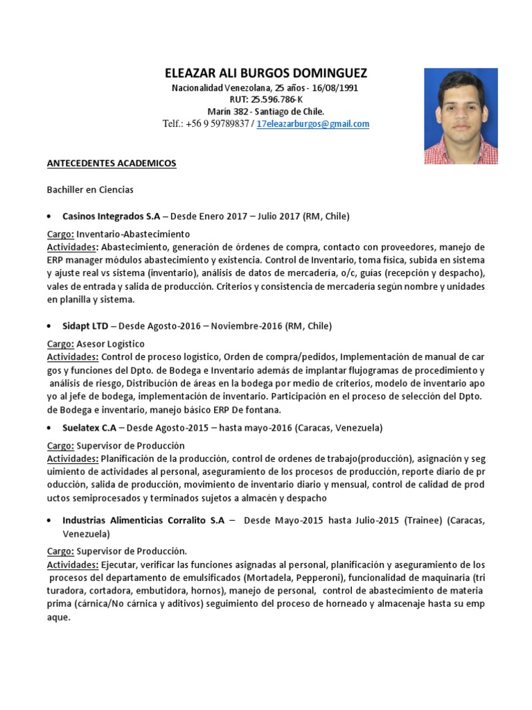 Ba - CV | PDF | Planificación de recursos empresariales | Inventario