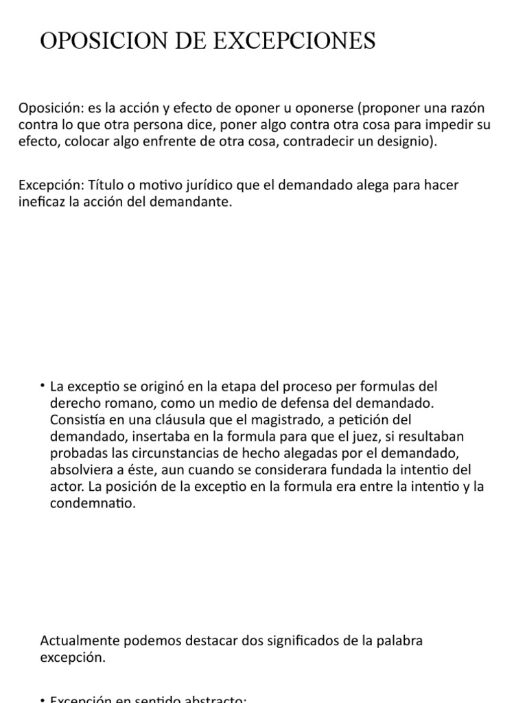 Oposicion de Excepciones | PDF