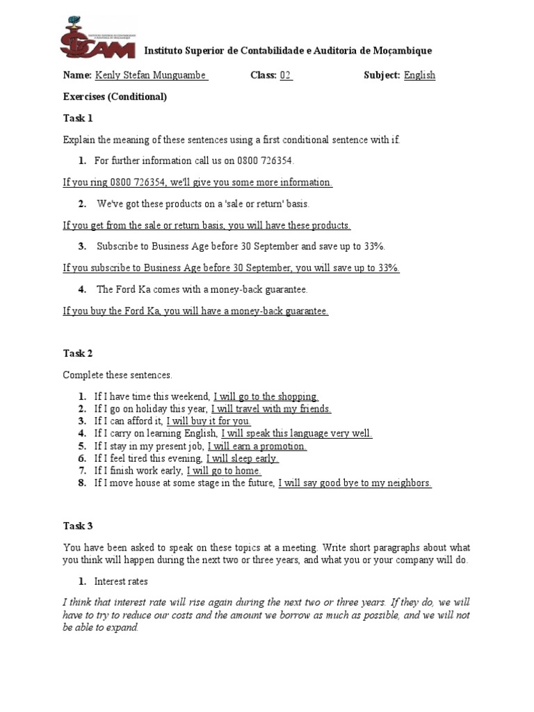 Exercises (Conditional) | PDF