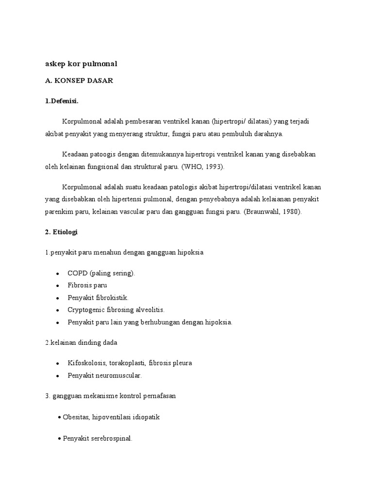 Askep Kor Pulmonal | PDF