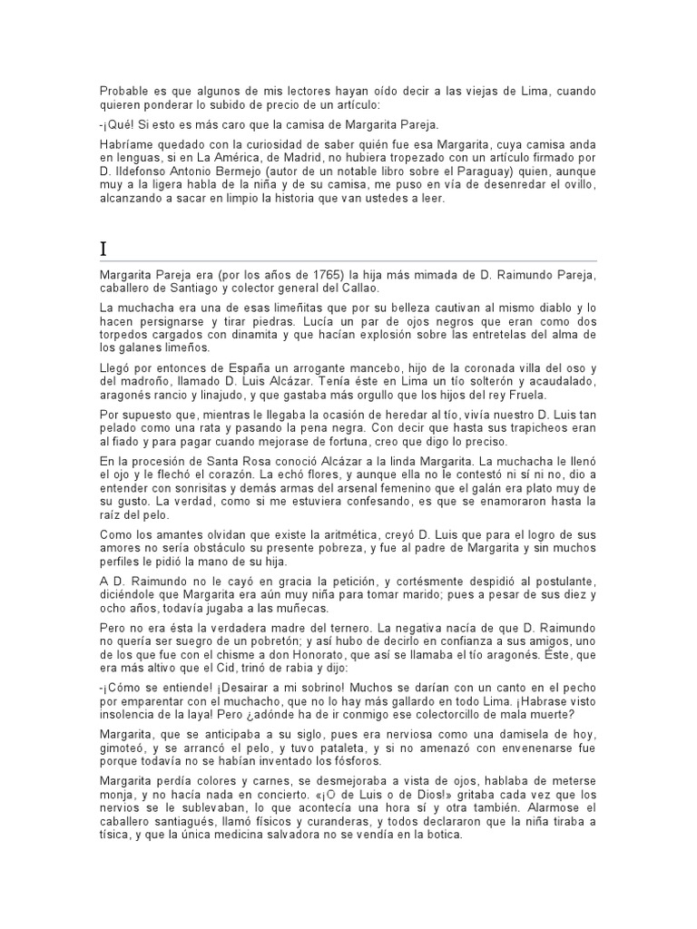 La Camisa de Margarita | PDF
