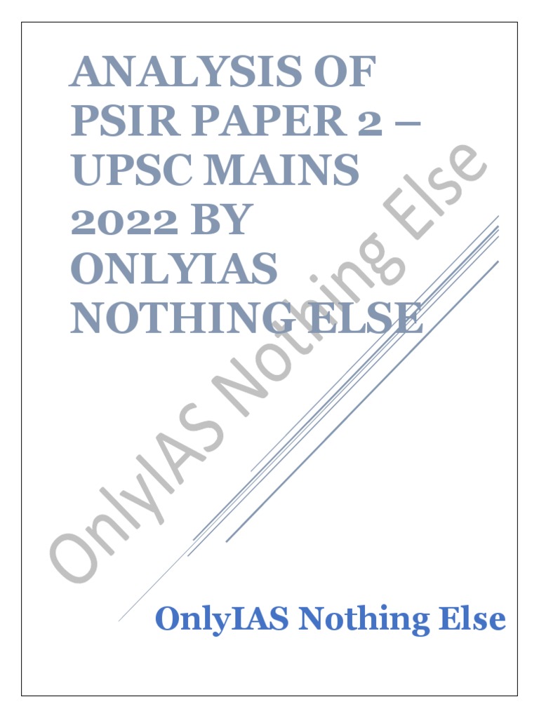 PSIR Paper 2 - UPSC - 2022 - Analysis | PDF | South Asia | Democracy