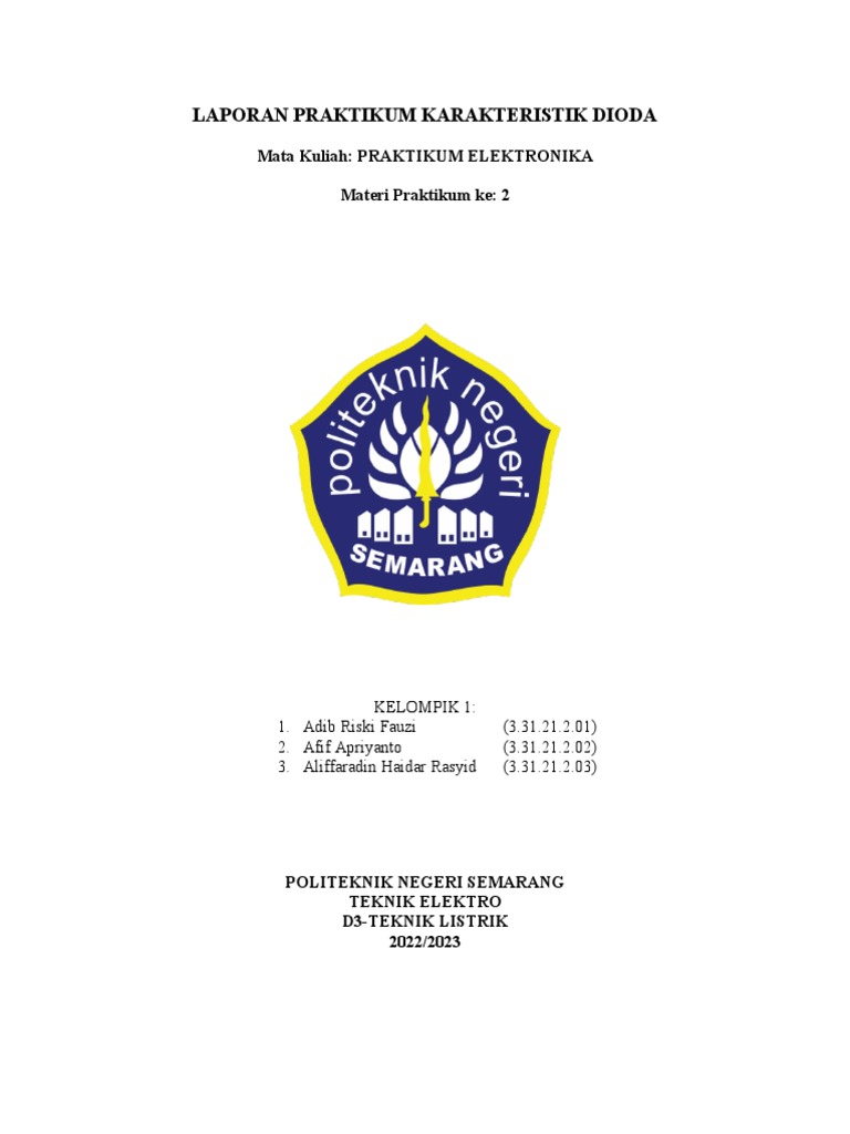 Laporan Praktikum Karakteristik Dioda (Kelompok 1) | PDF