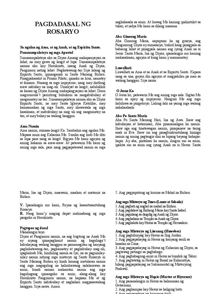 Pagdadasal NG Rosaryo | PDF