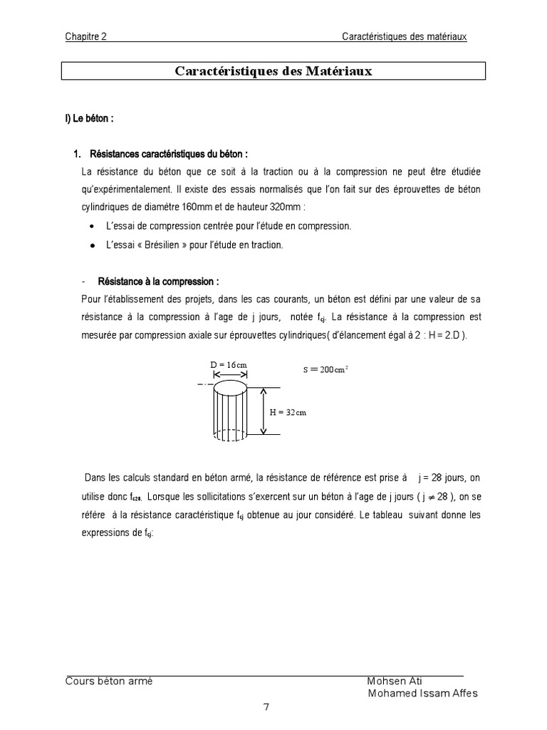 Caract - Ristique Des Mat - Riaux 2 | PDF | Béton armé | Élasticité (Physique)