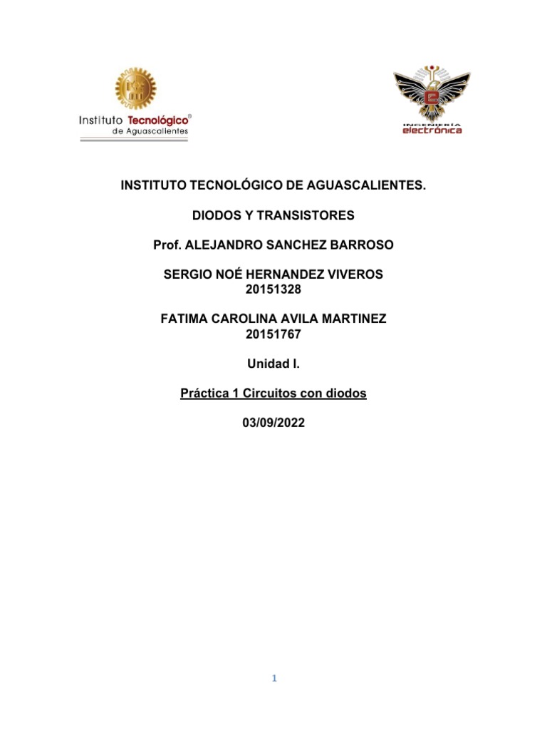 Práctica 1 Circuitos Con Diodos | PDF