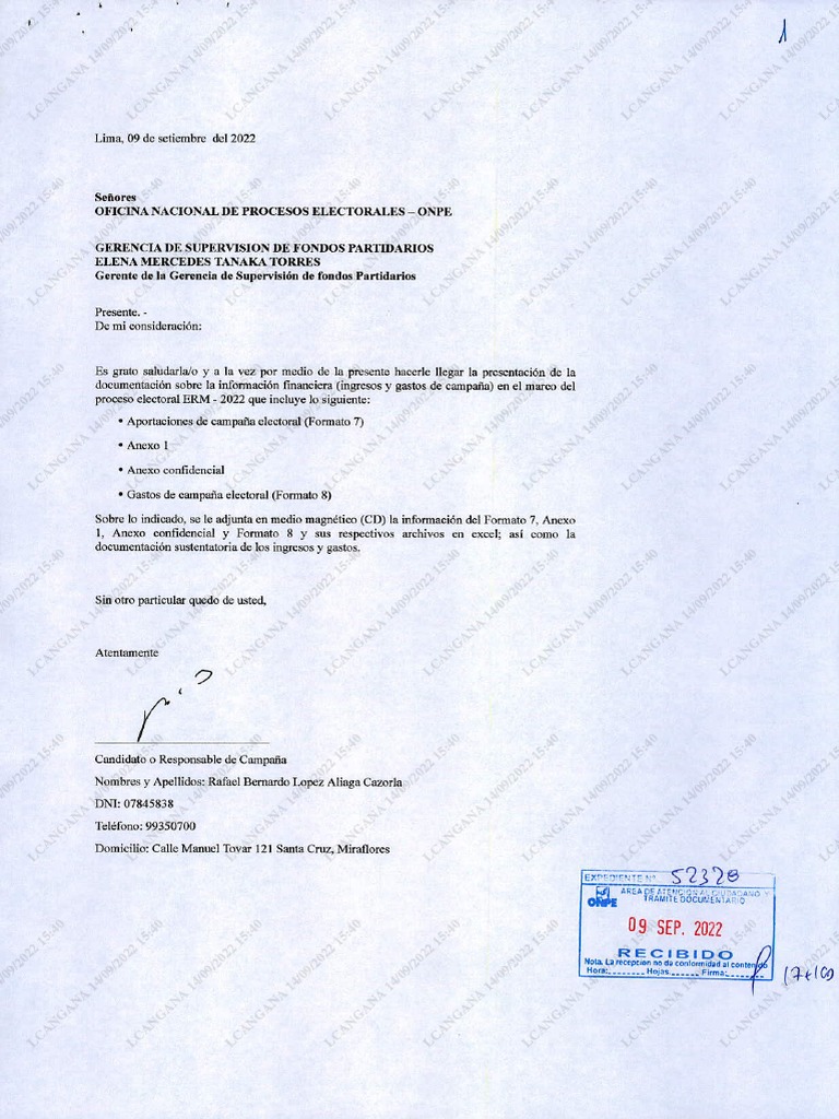 Proyecto Financiero López Aliaga | PDF