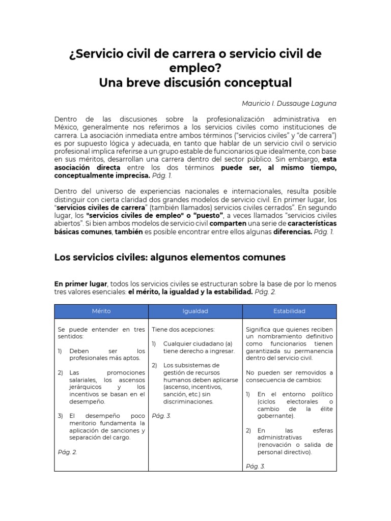 Resumen Servicio Civil de Carrera o Servicio Civil de Empleo | PDF | Gestión de recursos humanos