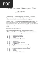 Comandos básicos de Word y atajos | PDF