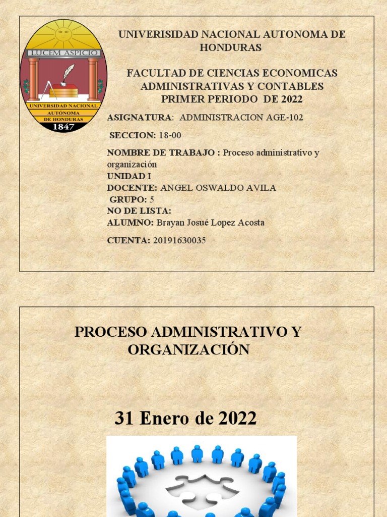Proceso Administrativo y Organizacion | PDF | Planificación | Calidad (comercial)