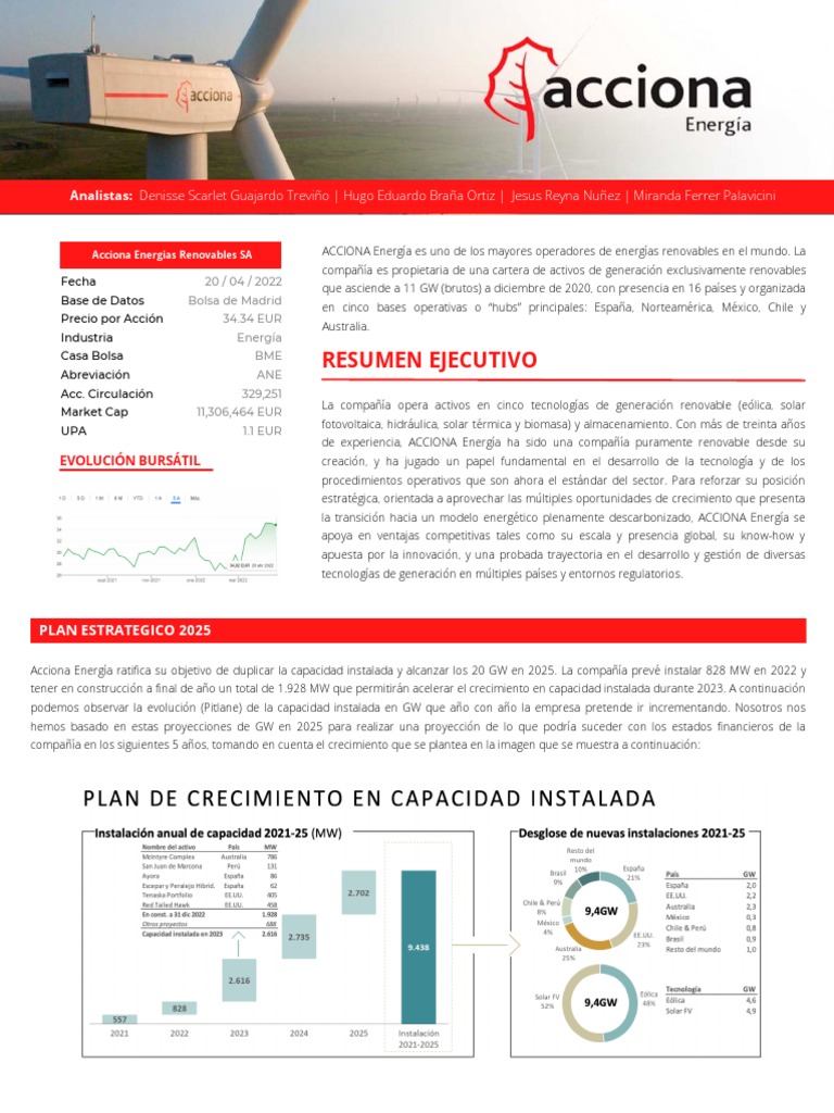 ACCIONA Energia | PDF | Compartir (Finanzas) | Valoración (Finanzas)