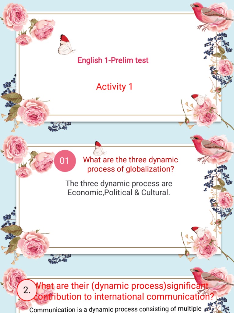 English Prelim | PDF | Communication | Globalization