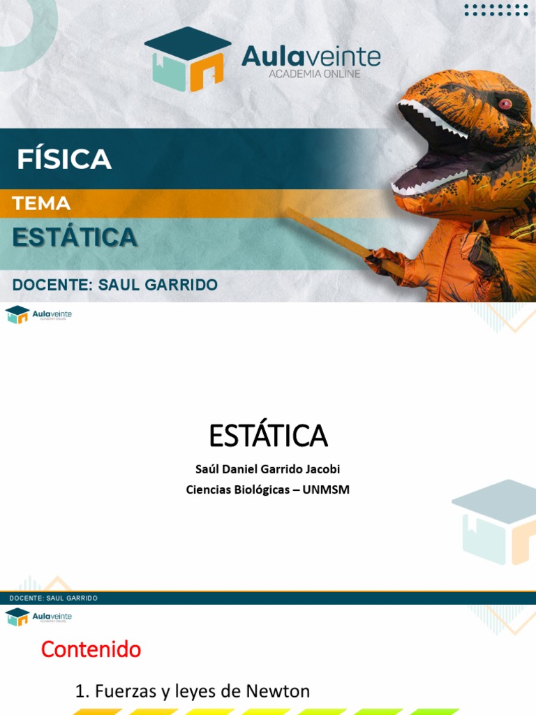 Física Estática | PDF | Fuerza | Las leyes del movimiento de Newton
