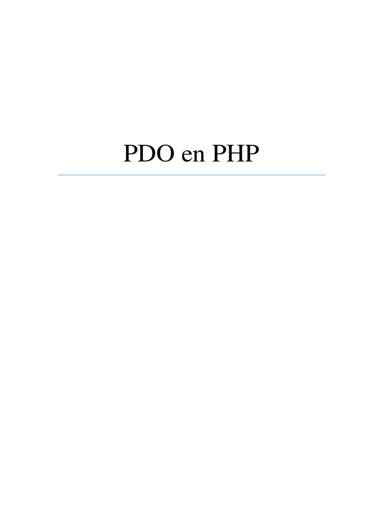 PDO en PHP | Download Free PDF | PHP | Paradigme de programmation