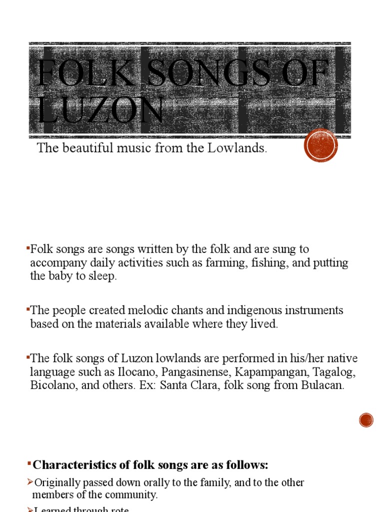 Folk Songs of Luzon | PDF | Philippines