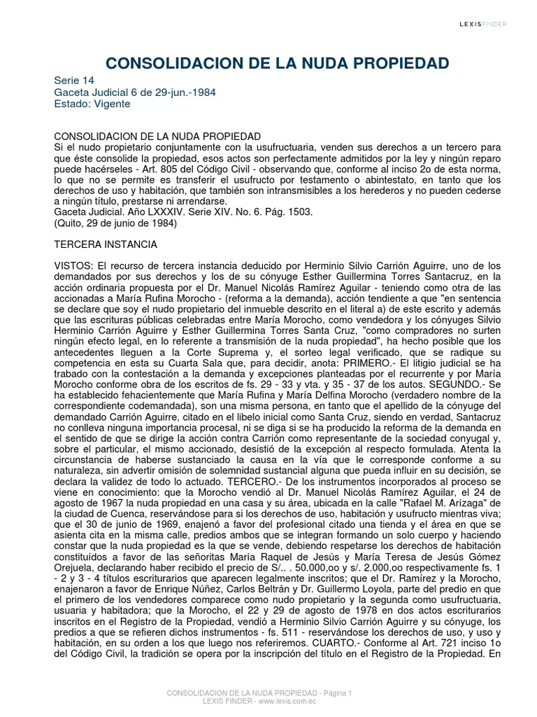 Consolidacion de La Nuda Propiedad | PDF