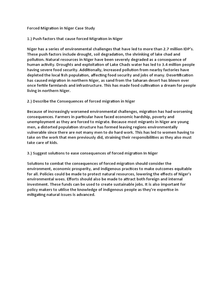IB Geography Forced Migration Case Study | PDF