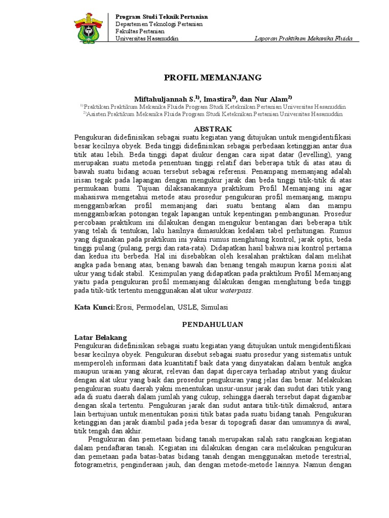 Profil Memanjang Mjs | PDF