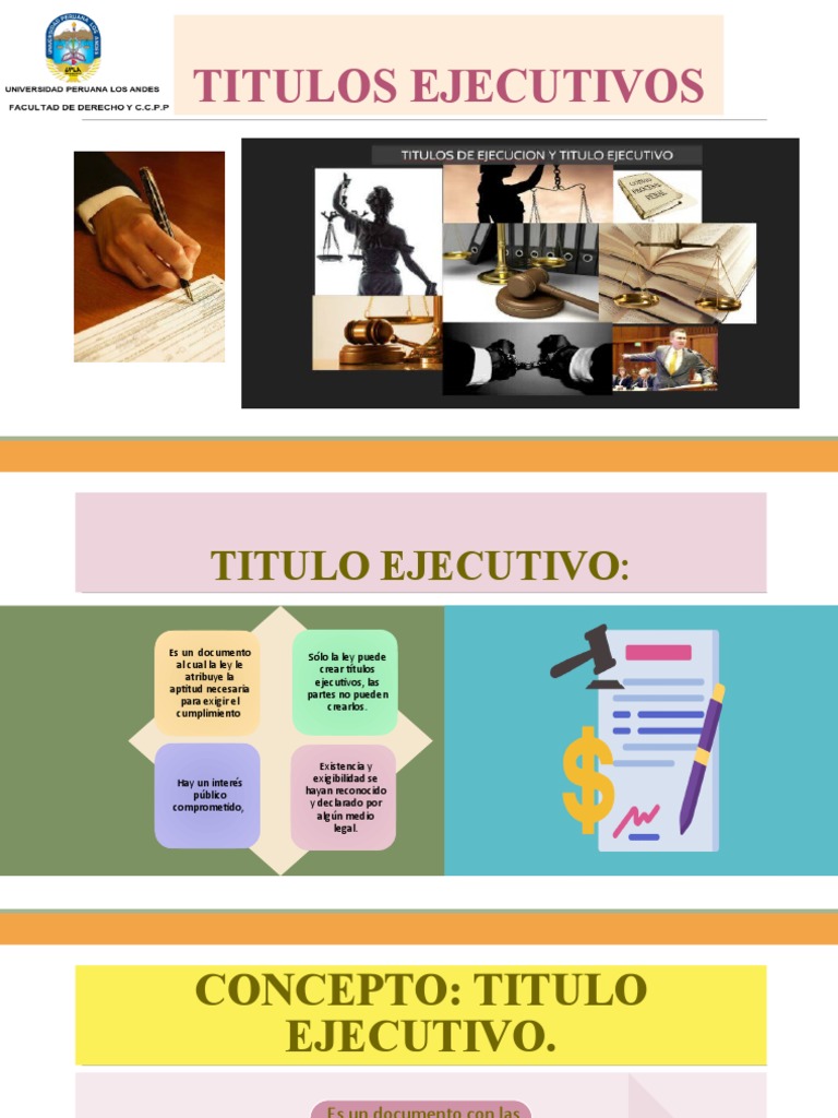 TITULOS EJECUTIVOS Exposicion | PDF