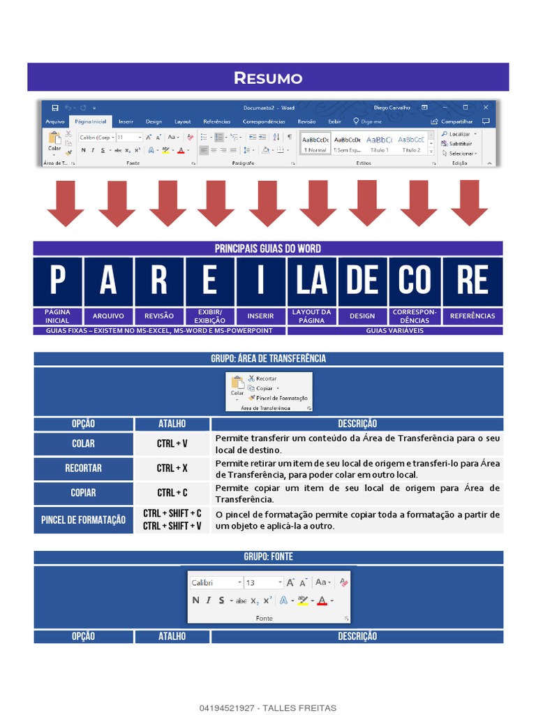 Atalhos e Ferramentas do Word | PDF | Hiperlink | Rede mundial de ...