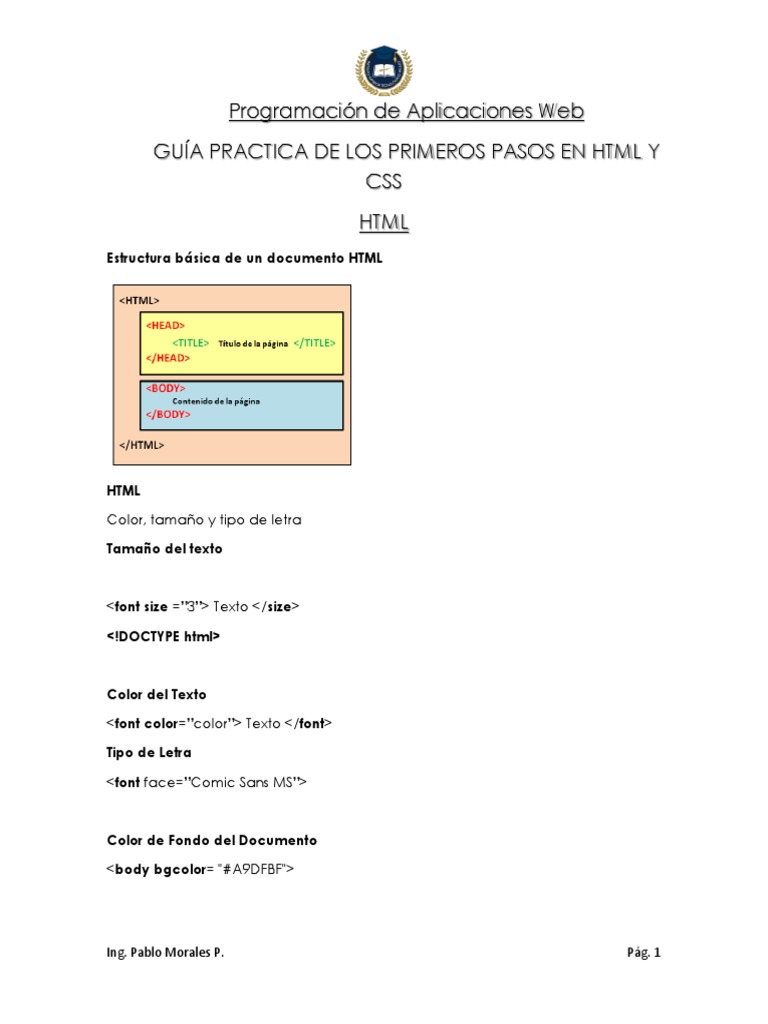 Guía Práctica HTML - CSS | PDF | Hipervínculo | HTML
