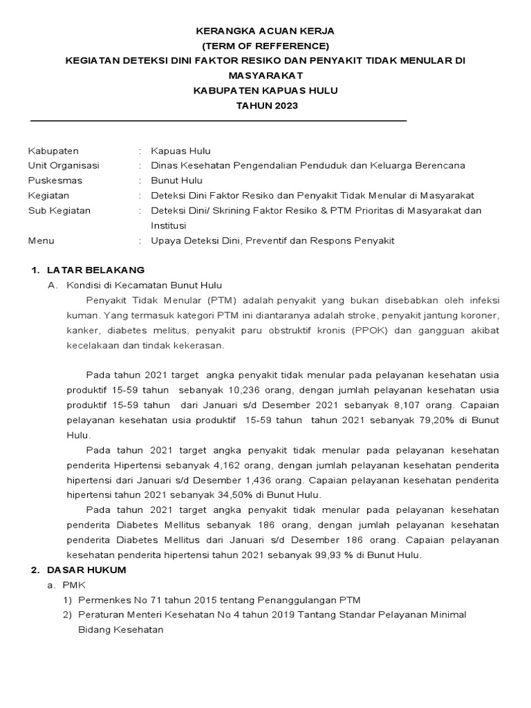 Deteksi Dini PTM Kapuas Hulu 2023 | PDF | Ilmu Sosial